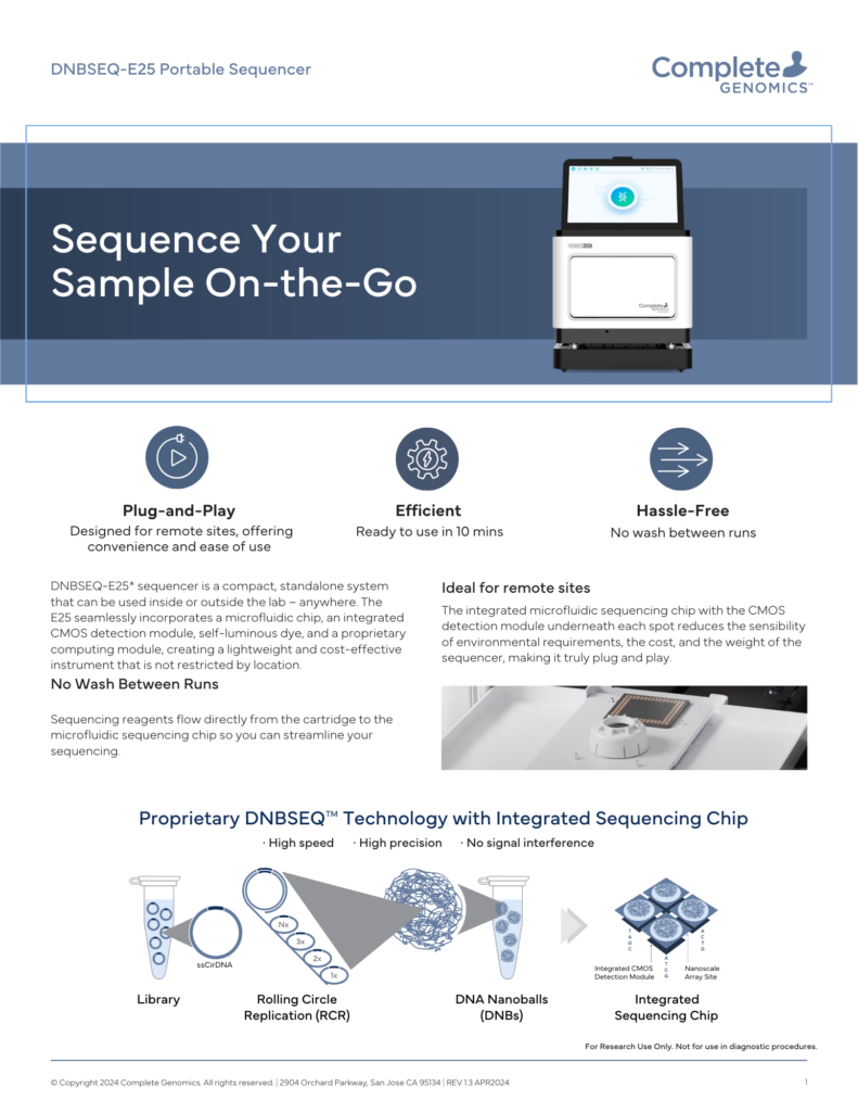 E25 Brochure - Complete Genomics