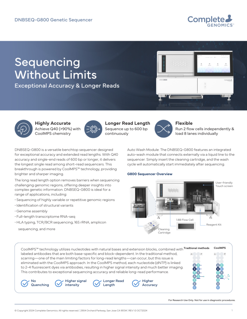 G800 Brochure - Complete Genomics