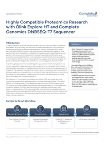 Highly Compatible Proteomics Research with Olink Explore HT and Complete Genomics DNBSEQ-T7 ...