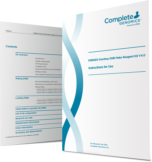 DNBSEQ OneStep DNB Make Reagent Kit V4.0 - Complete Genomics