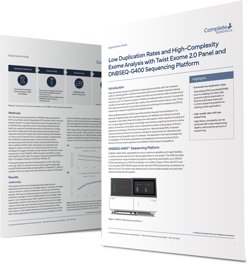 Low Duplication Rates and High-Complexity Exome Analysis with Twist ...